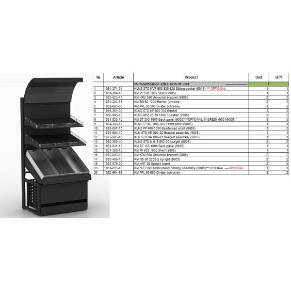 FRUIT AND VEGETABLE WALL UNIT